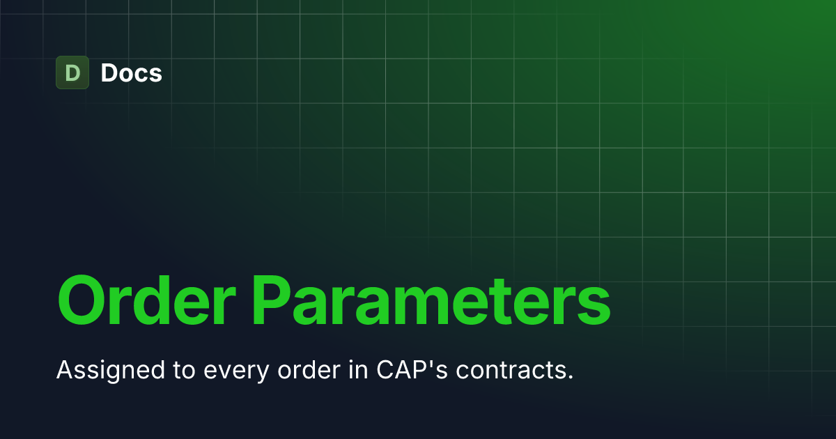 Order Parameters | Docs
